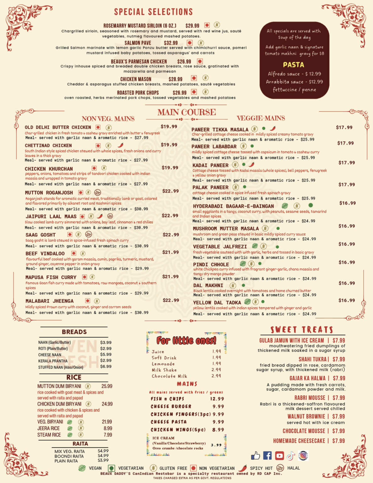 MENU - beauxdaddy.ca